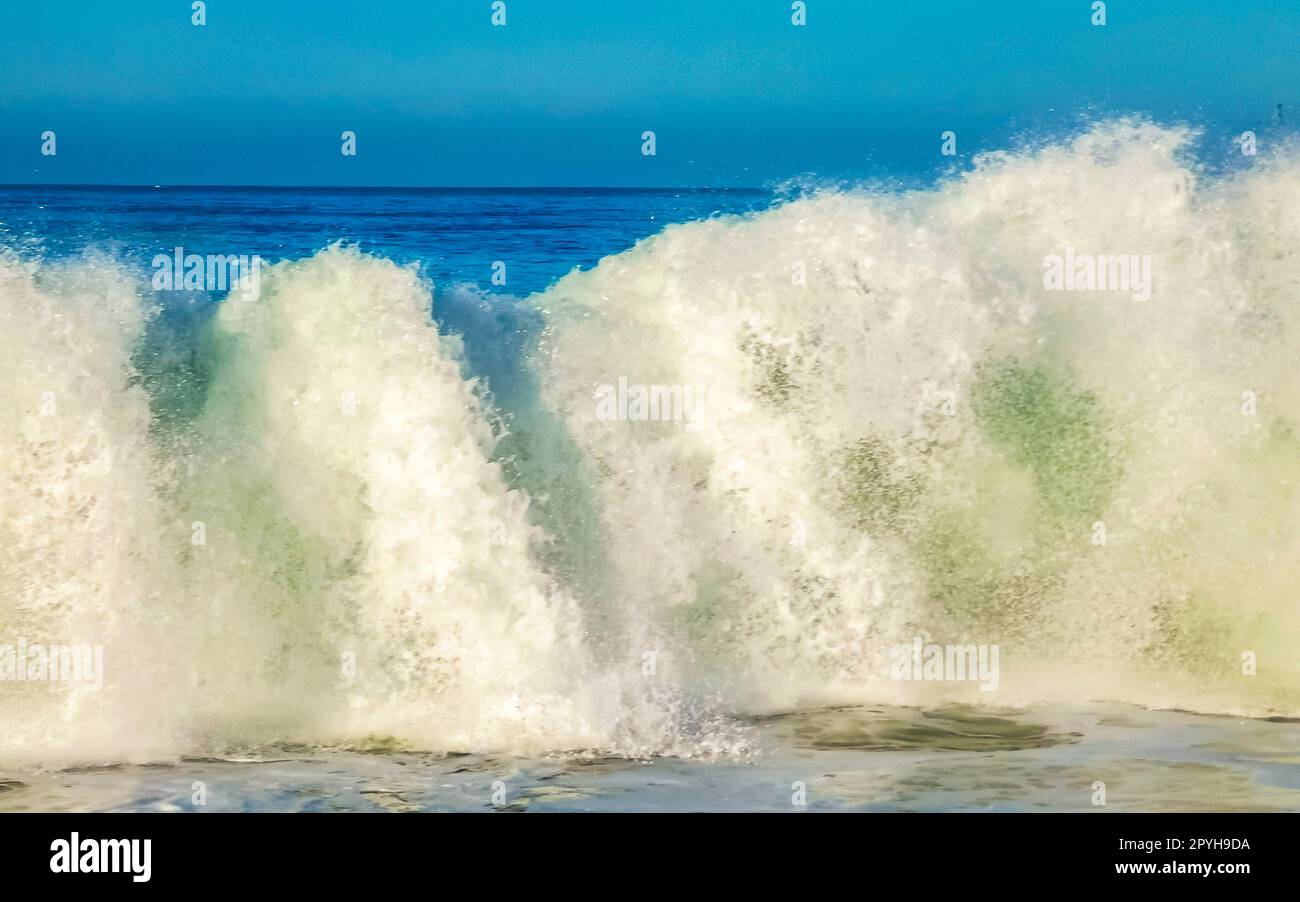 Extremely huge big surfer waves at beach Puerto Escondido Mexico Stock ...
