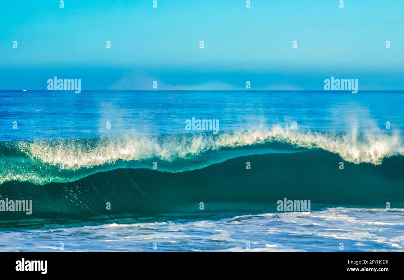 Extremely huge big surfer waves at beach Puerto Escondido Mexico Stock ...