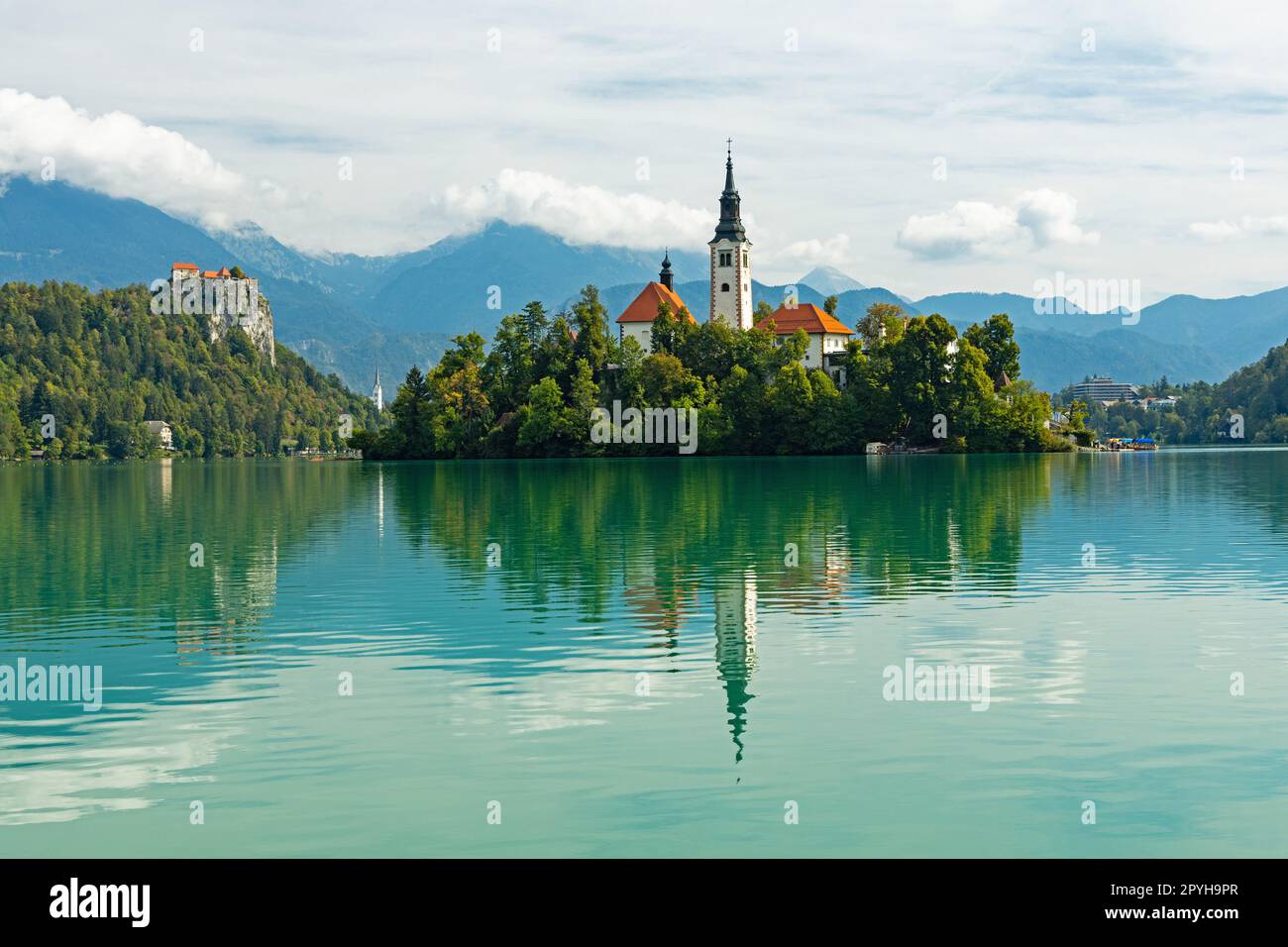 view over lake Bled in Slovenia Stock Photo - Alamy