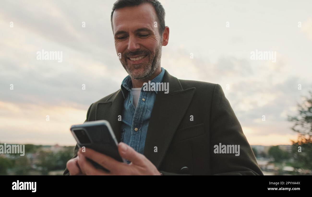 Close-up of man turning his head and posing for the camera Stock Photo ...