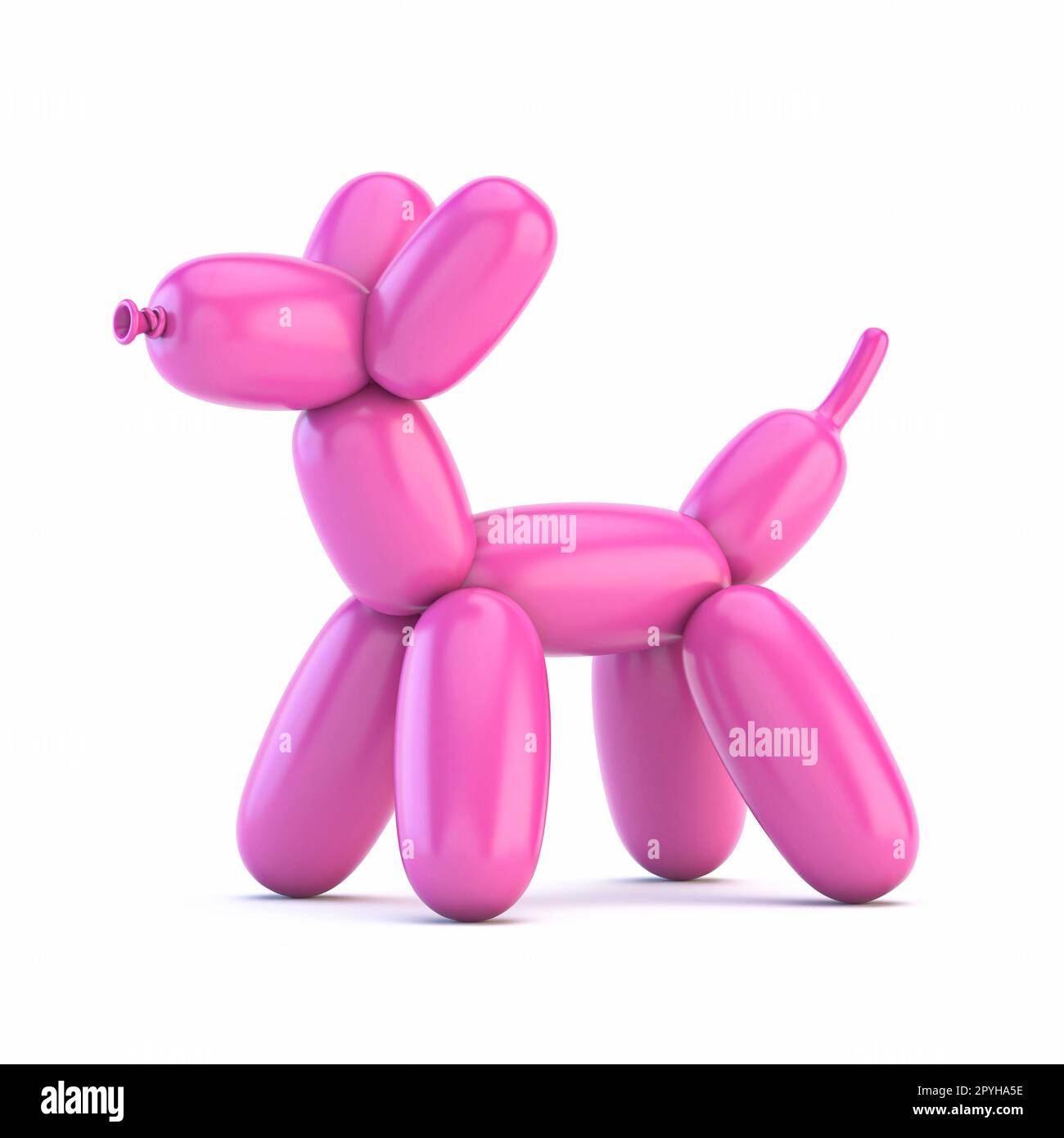 Pink balloon dog 3D rendering illustration isolated on white background ...