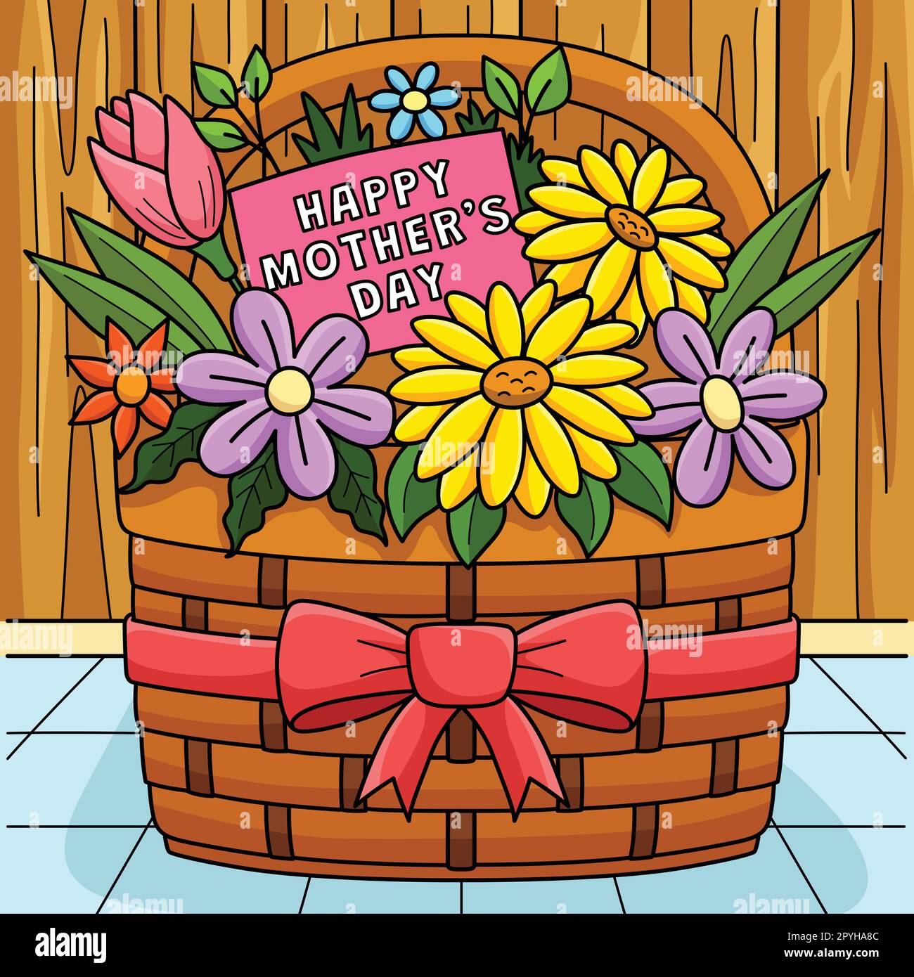 Cartoon Flower Basket
