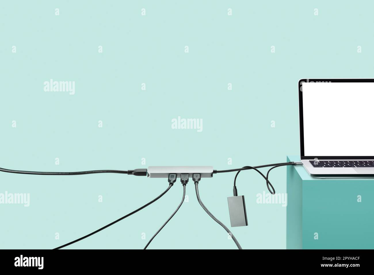 laptop on desk Stock Photo - Alamy