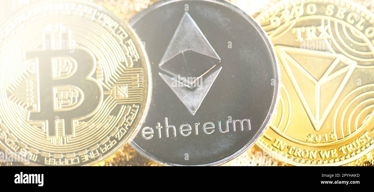 Cryptocurrency digital money closeup hi-res stock photography and ...