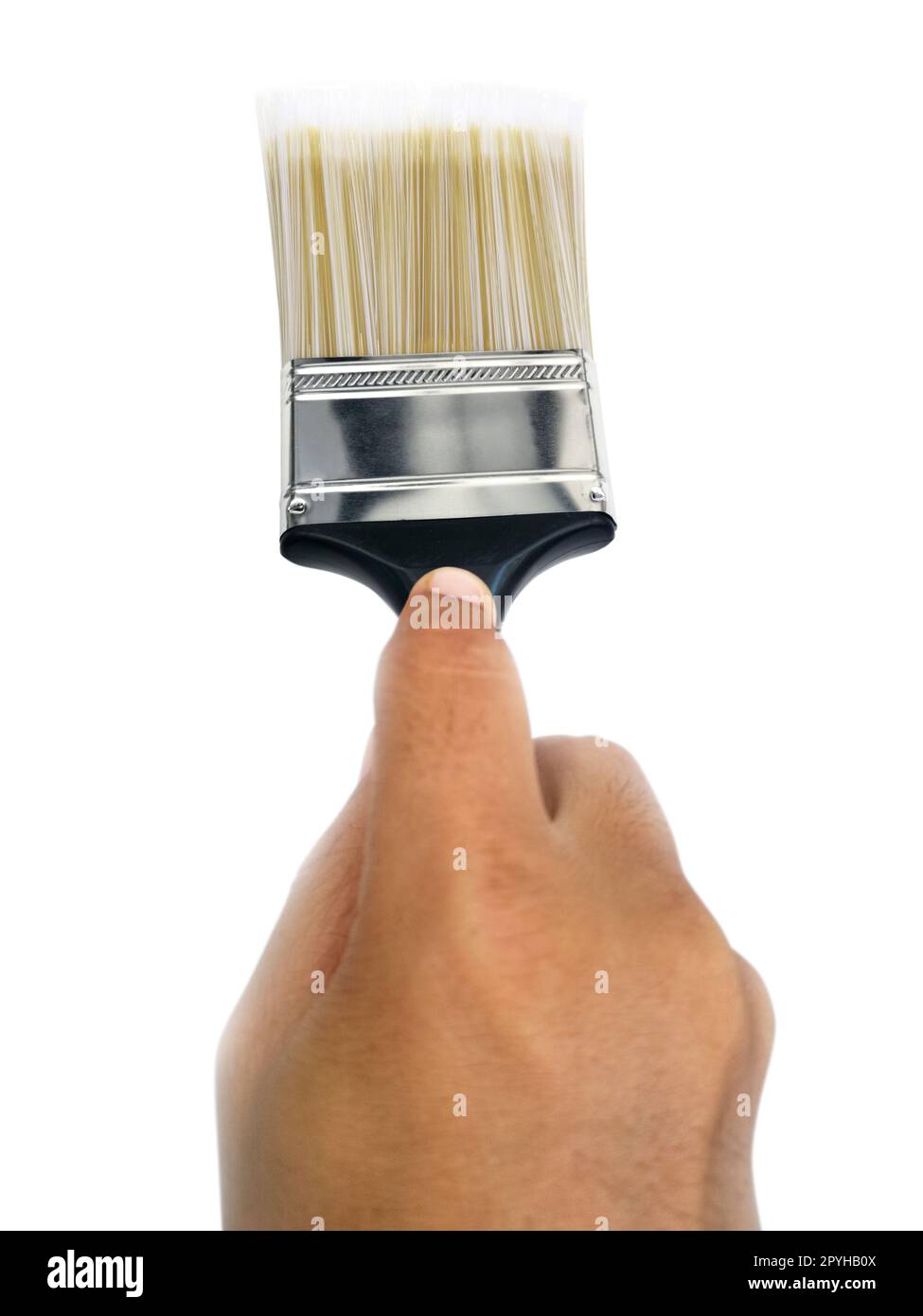 hand holding Paintbrush isolated on white background Stock Photo - Alamy
