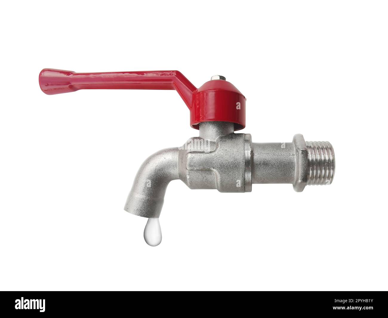 leaking water tap isolated on white background Stock Photo - Alamy