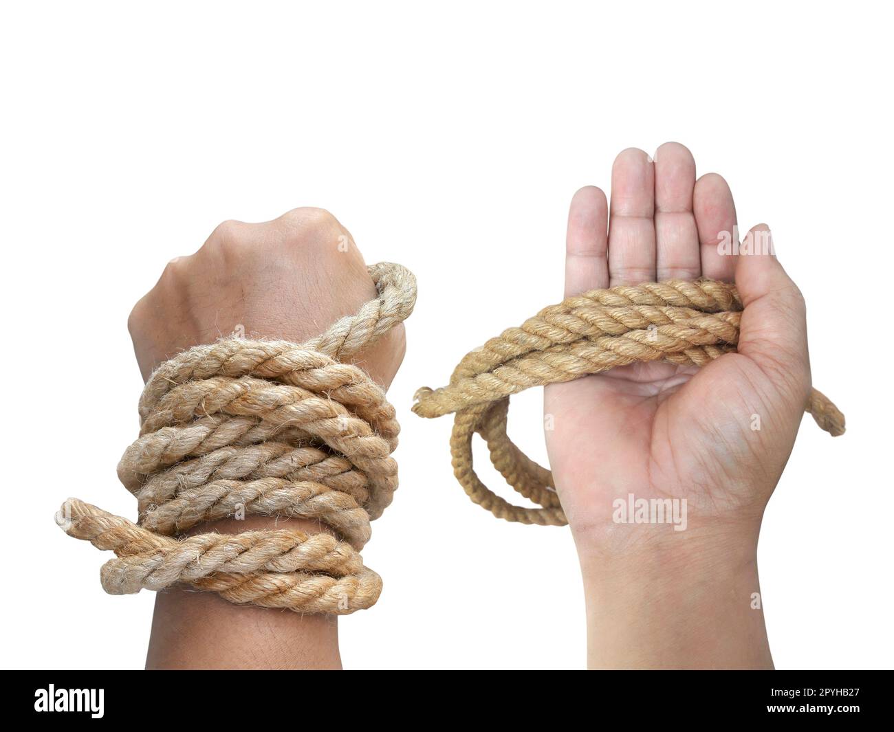 Hand holding rope hi-res stock photography and images - Alamy