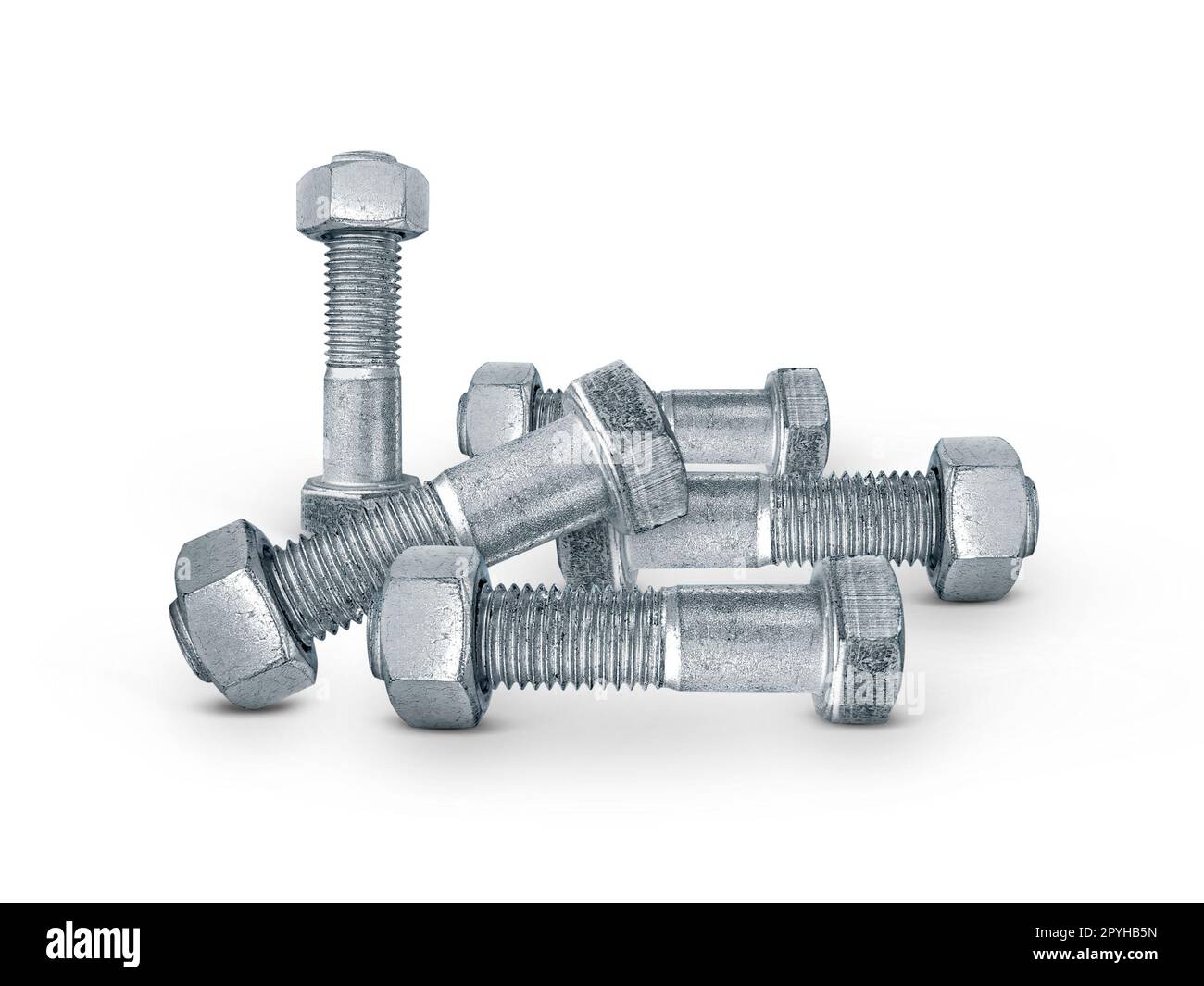 Nut and screw on hand on white background Stock Photo - Alamy