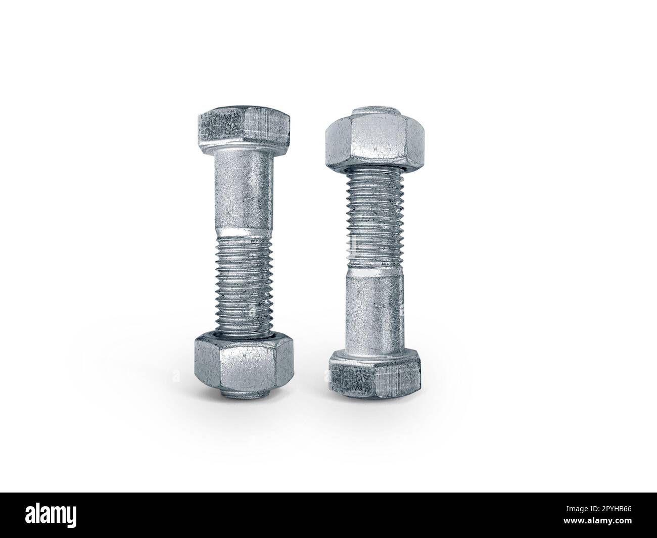 Nut and screw on hand on white background Stock Photo - Alamy