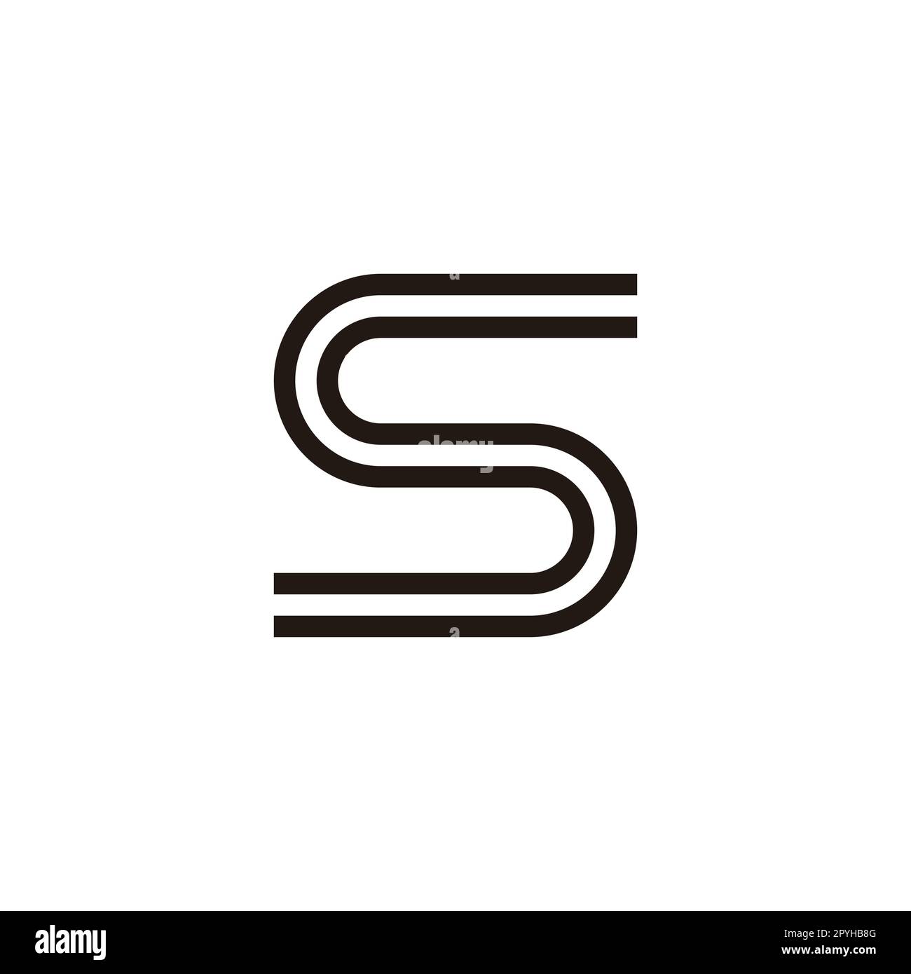 Letter S line, curve geometric symbol simple logo vector Stock Vector ...