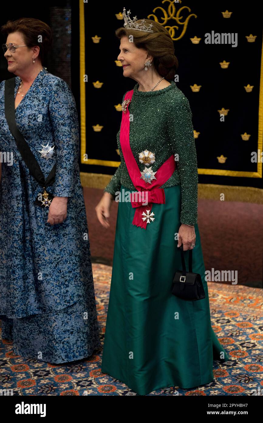 First lady of Estonia Sirje Karis and Queen Silvia during the ...