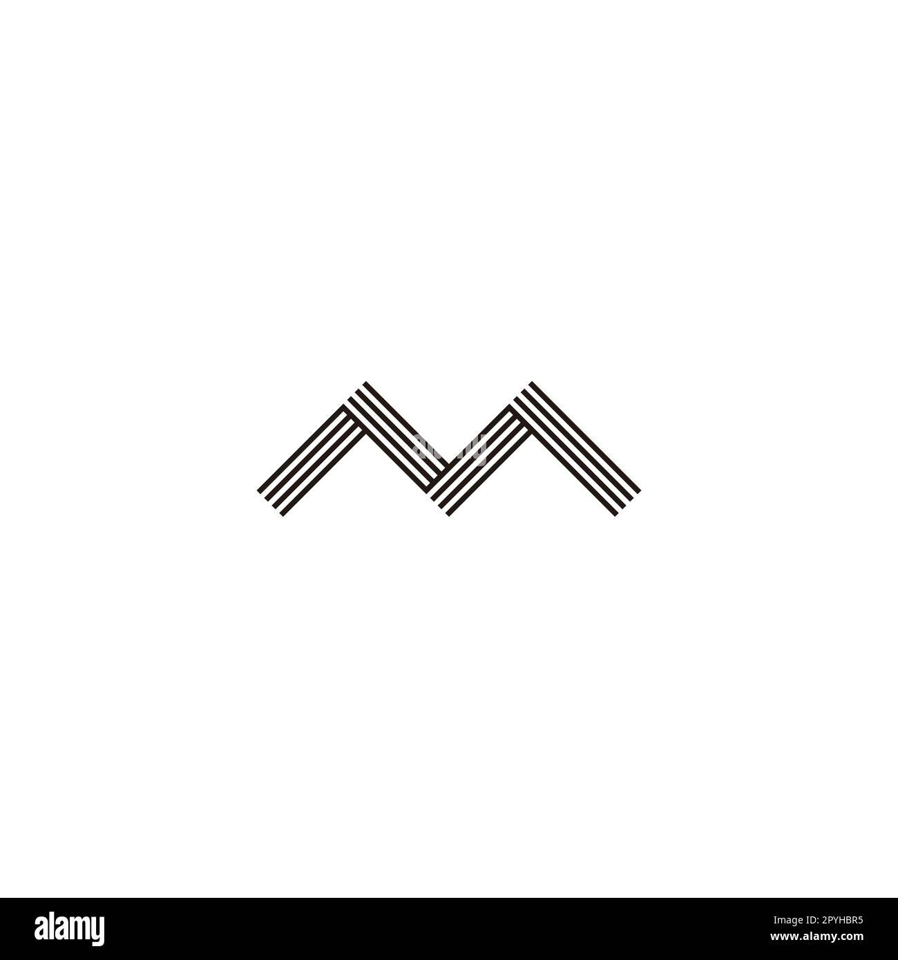Letter m fold, lines geometric symbol simple logo vector Stock Vector ...