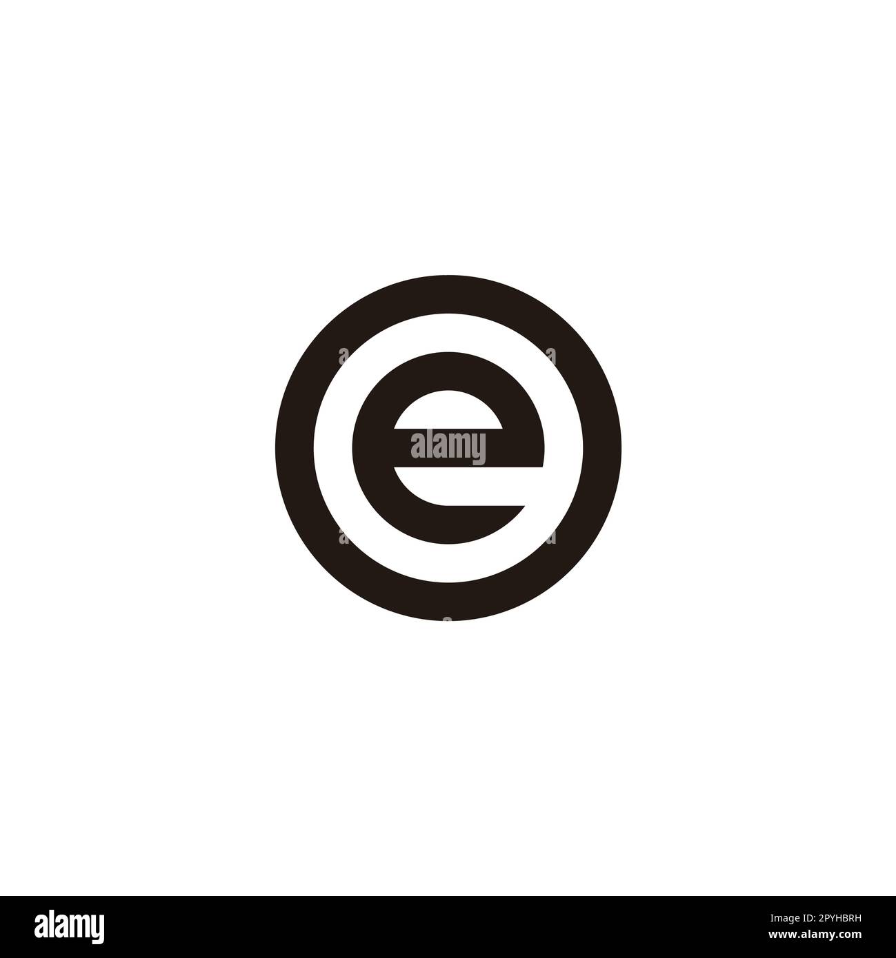 Letter e in O, circle geometric symbol simple logo vector Stock Vector ...