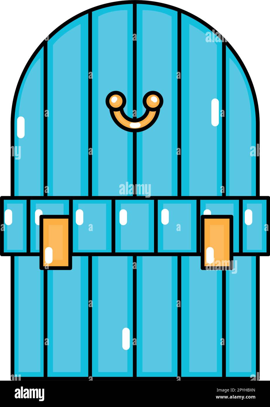 Blue medieval castle gate icon hi-res stock photography and images - Alamy