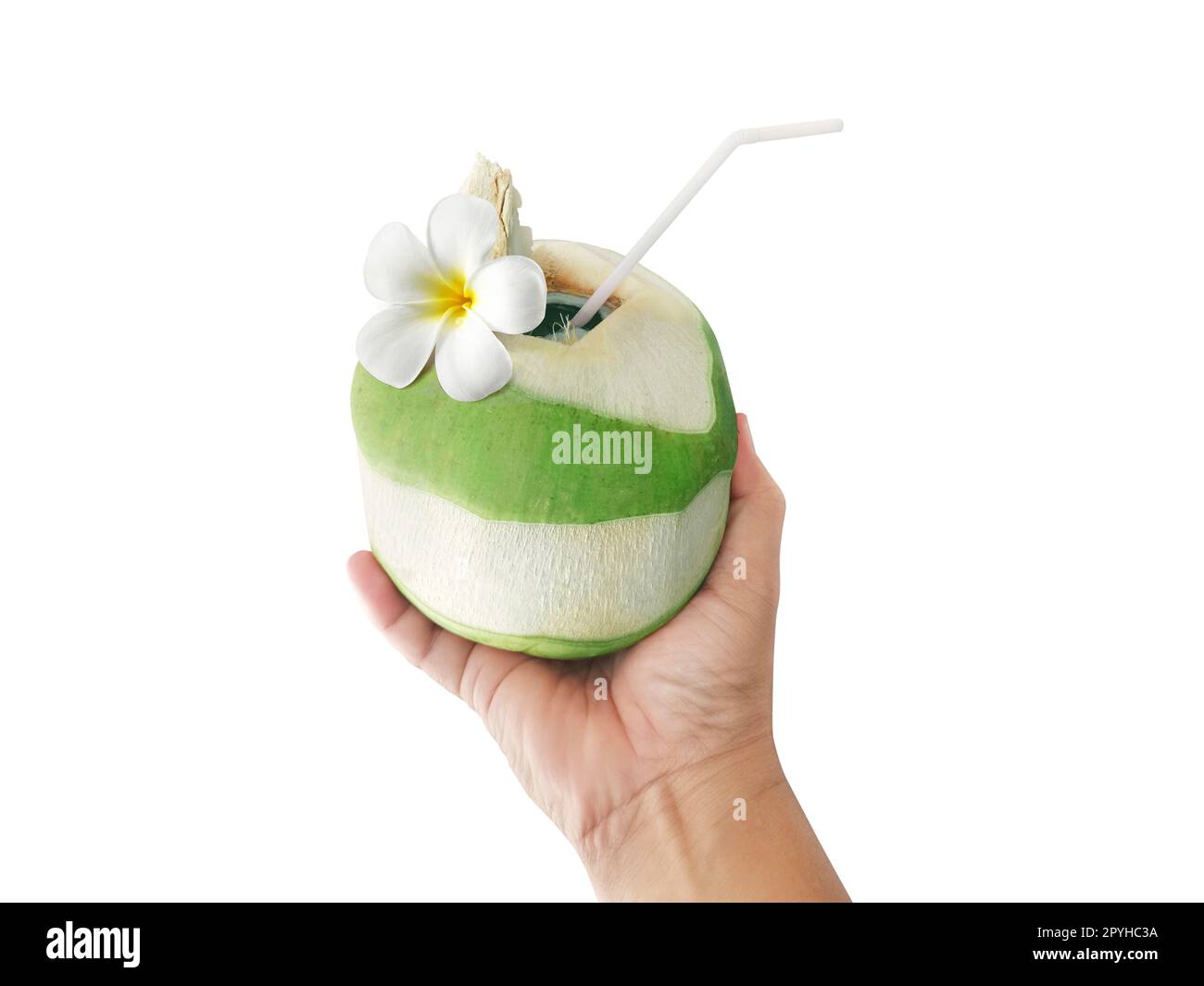 Hand holding coconut on beach hi-res stock photography and images - Alamy