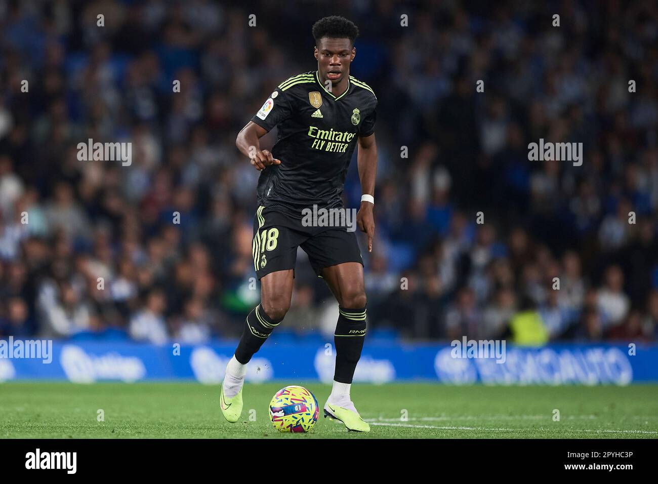 Aurelien Tchouameni of Real Madrid CF in action during the La Liga ...