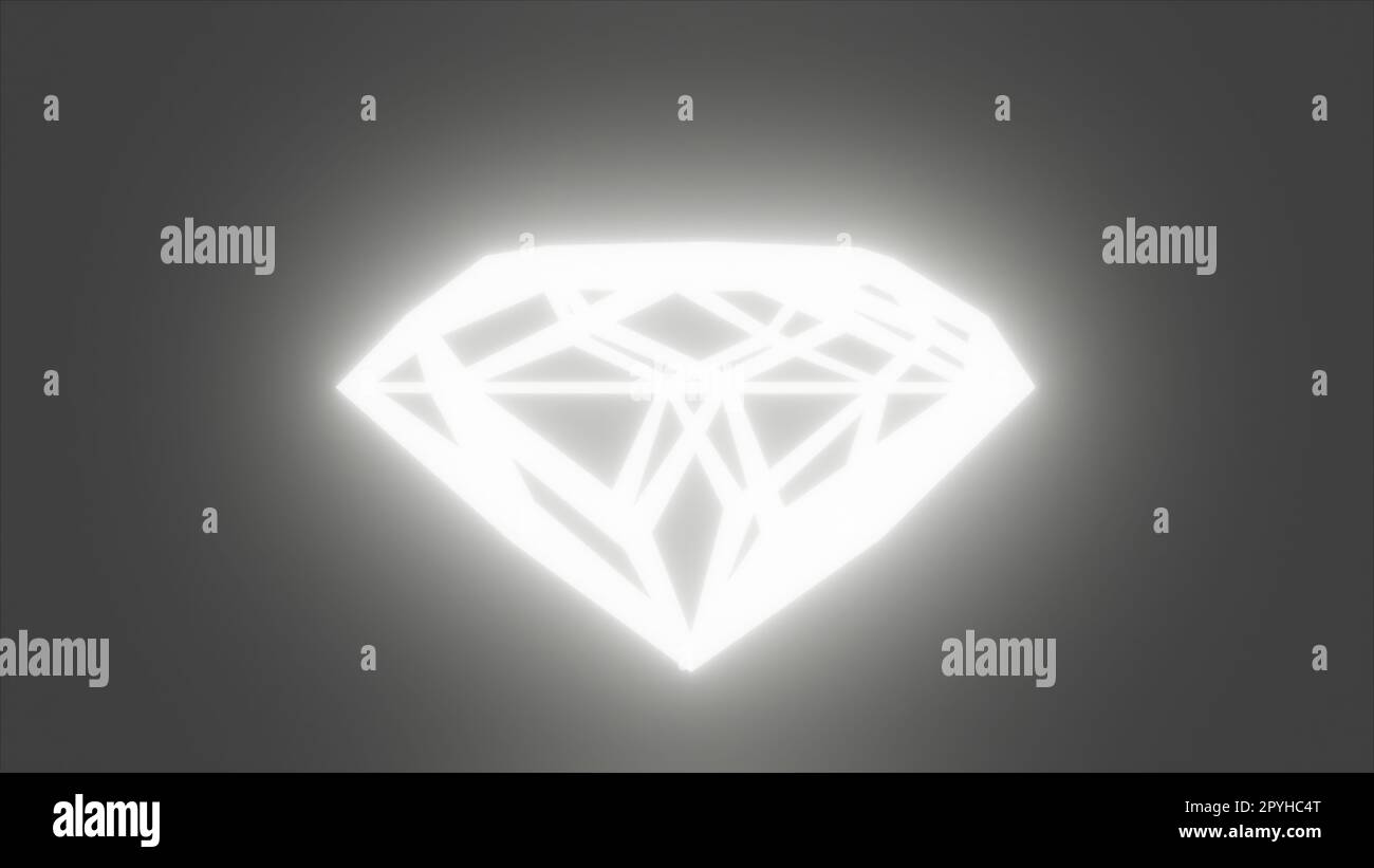 Neon glowing diamond Stock Photo - Alamy