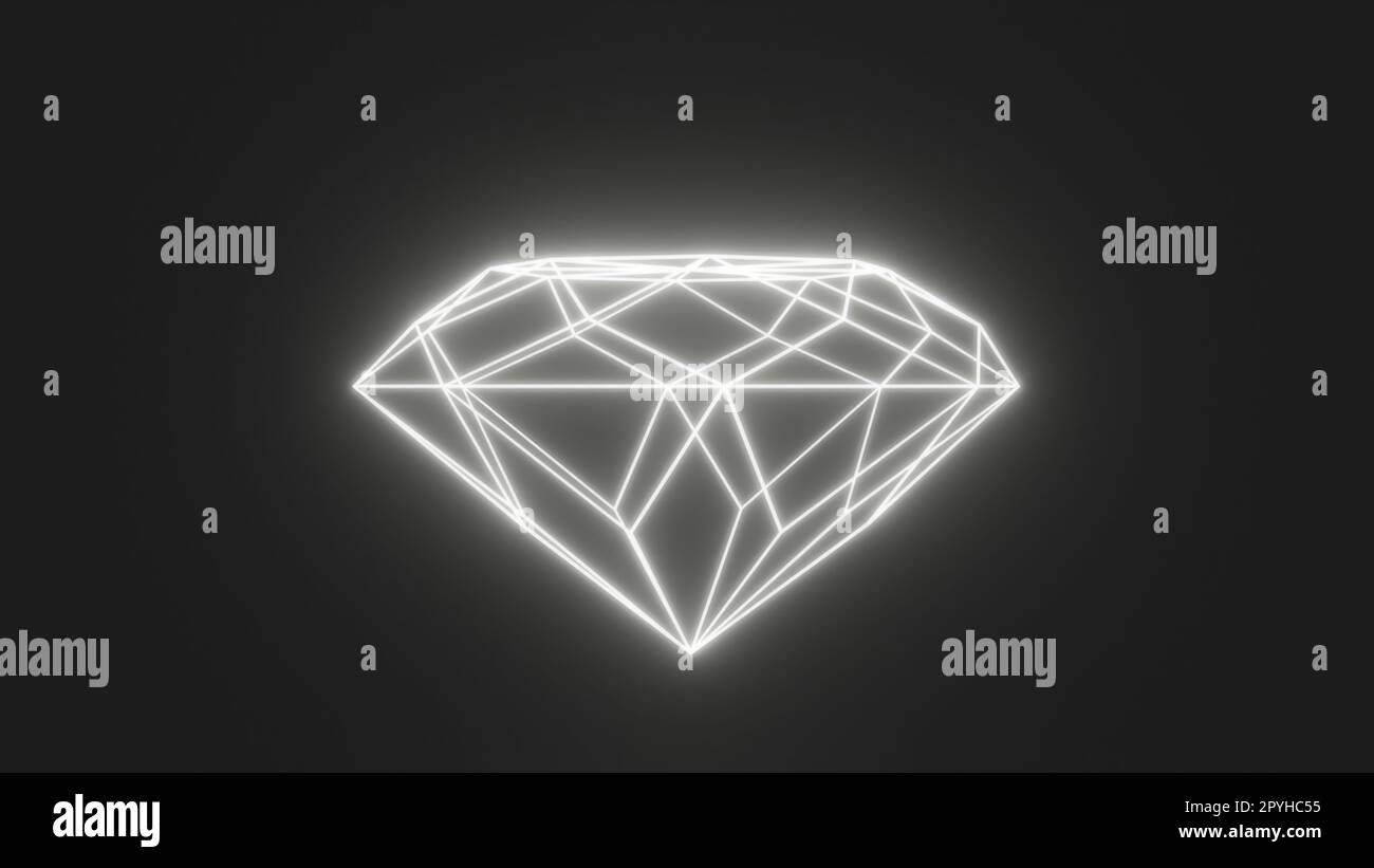 Neon glowing diamond Stock Photo - Alamy
