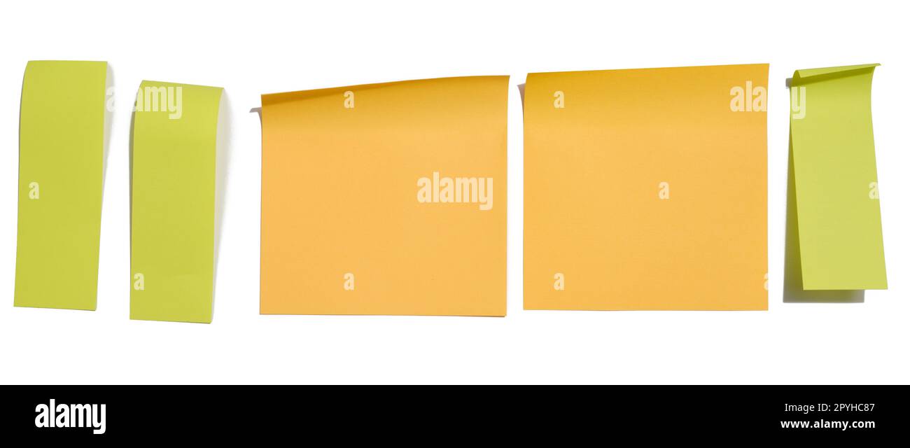 Multi-colored paper stickers for notes on a white background, a place ...