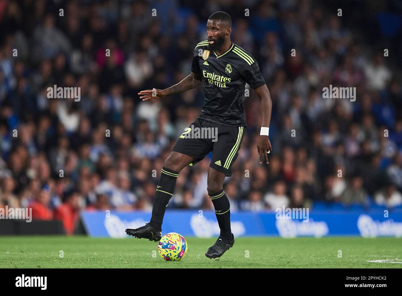 Antonio Rudiger of Real Madrid CF in action during the La Liga ...