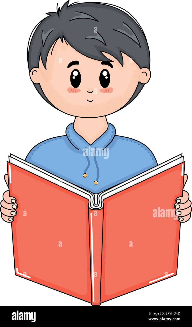Isolated boy cartoon with a book Vector Stock Vector Image & Art - Alamy