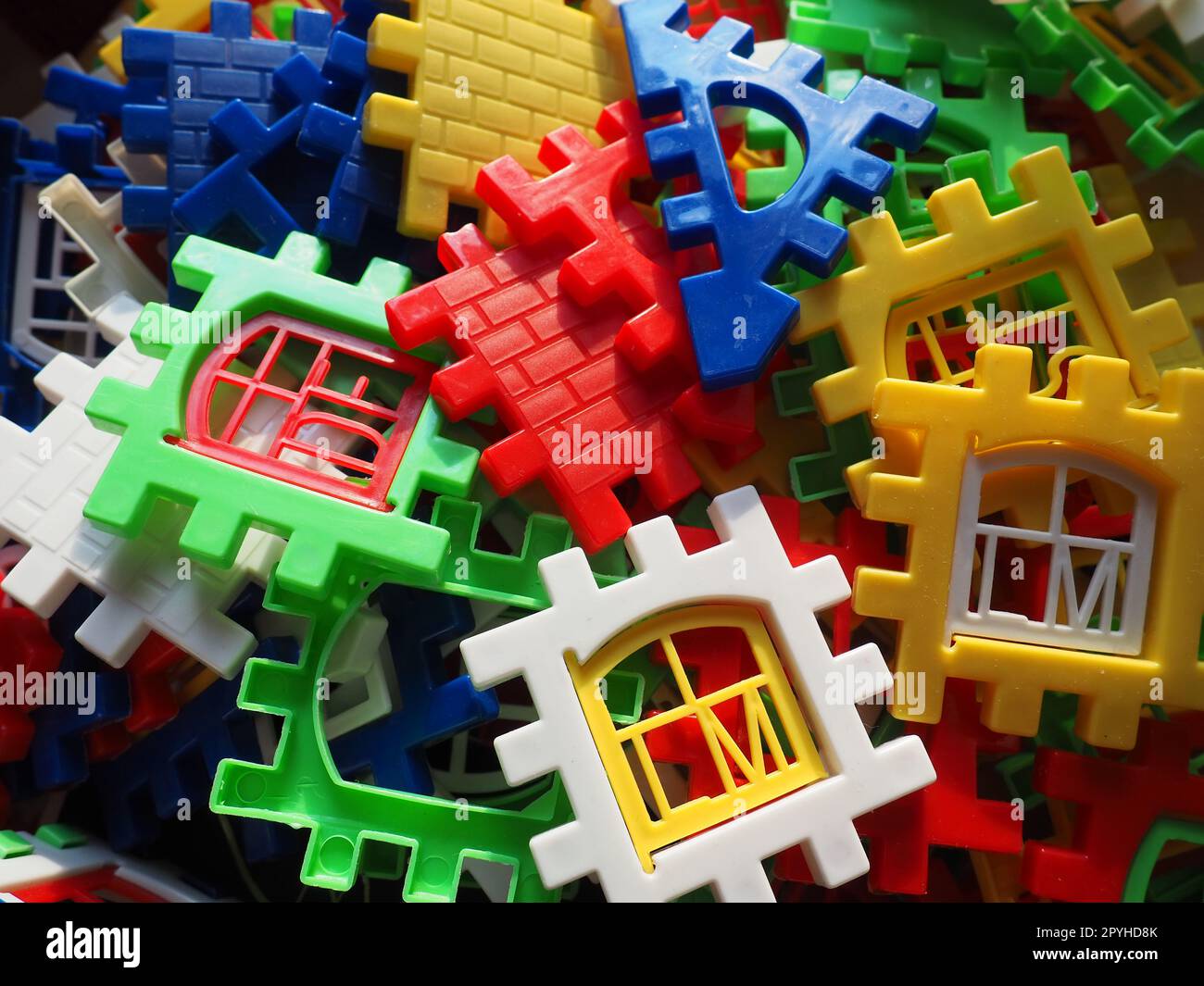 children's designer toy. Plastic bright multi-colored blocks for ...