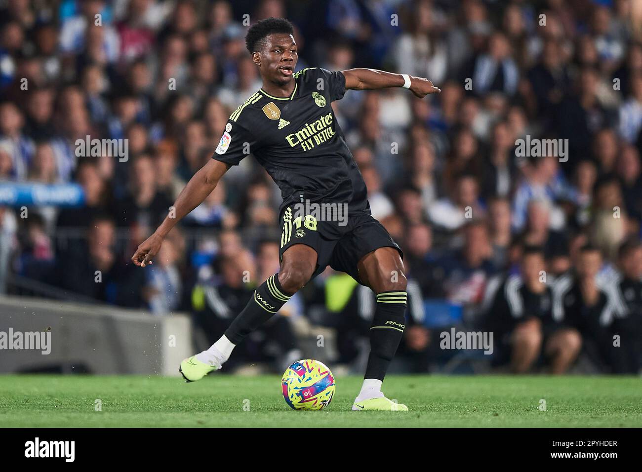 Aurelien Tchouameni of Real Madrid CF in action during the La Liga ...