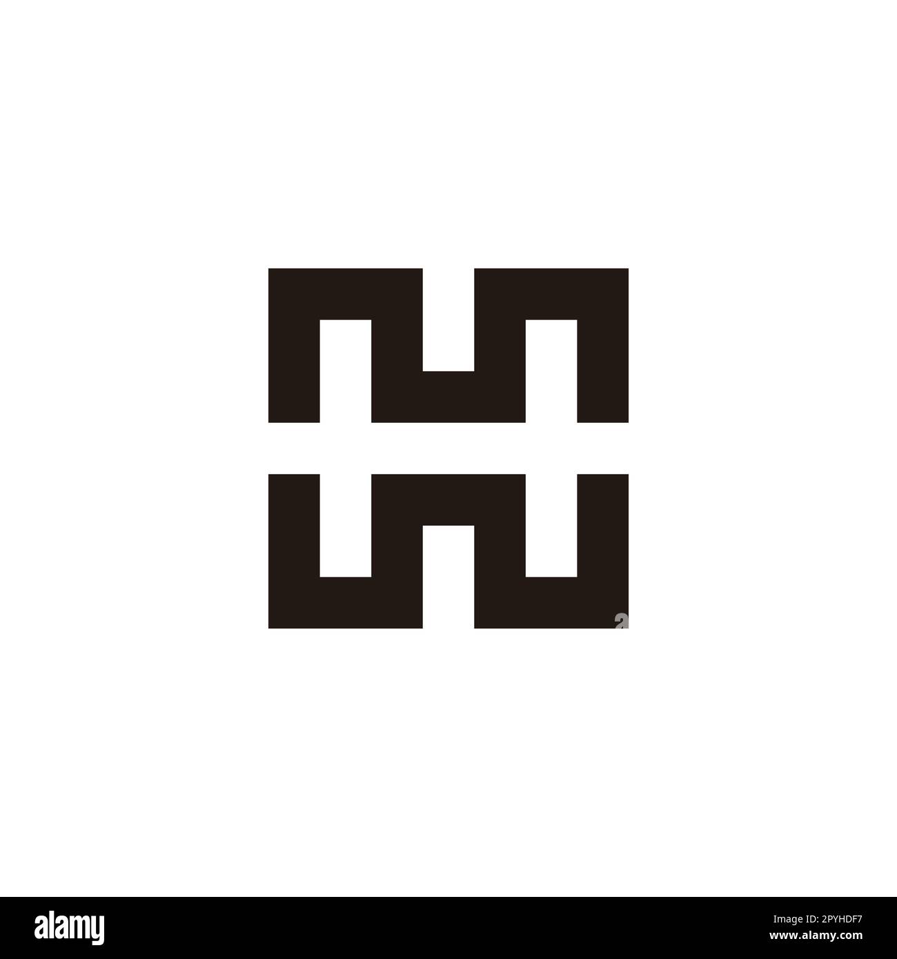 Letter m and w, letter H square, geometric symbol simple logo vector ...