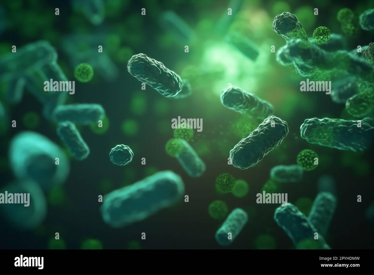 Realistic rendering of bacteria Stock Photo - Alamy