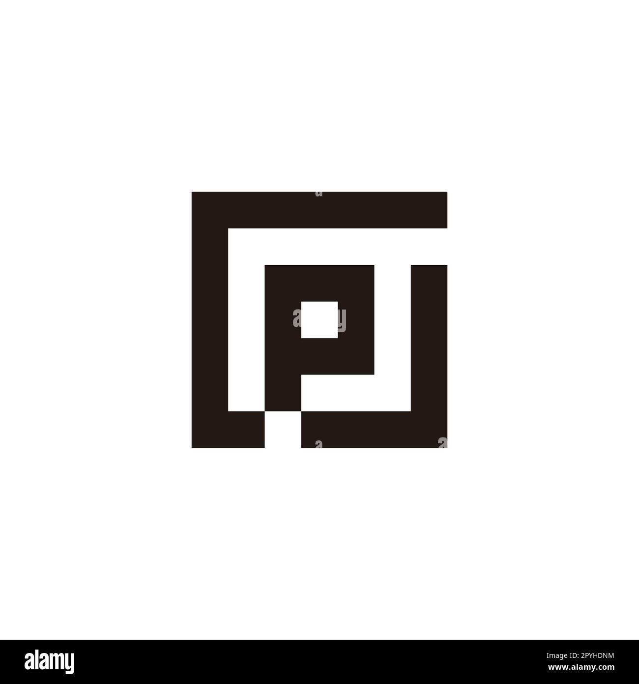 Letter G and p square geometric symbol simple logo vector Stock Vector ...