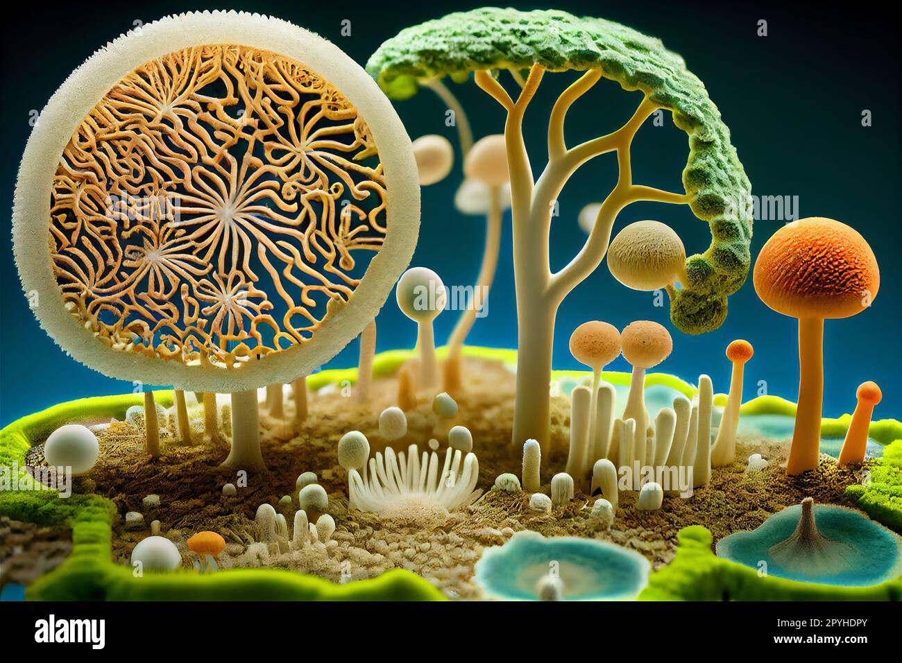 Microorganism cells under microscope Stock Photo - Alamy