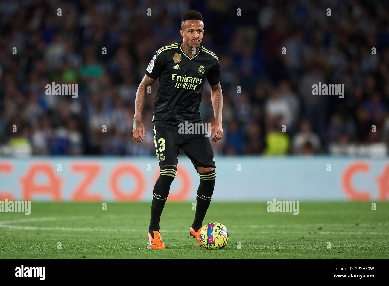 Eder Militao of Real Madrid CF in action during the La Liga Santander ...