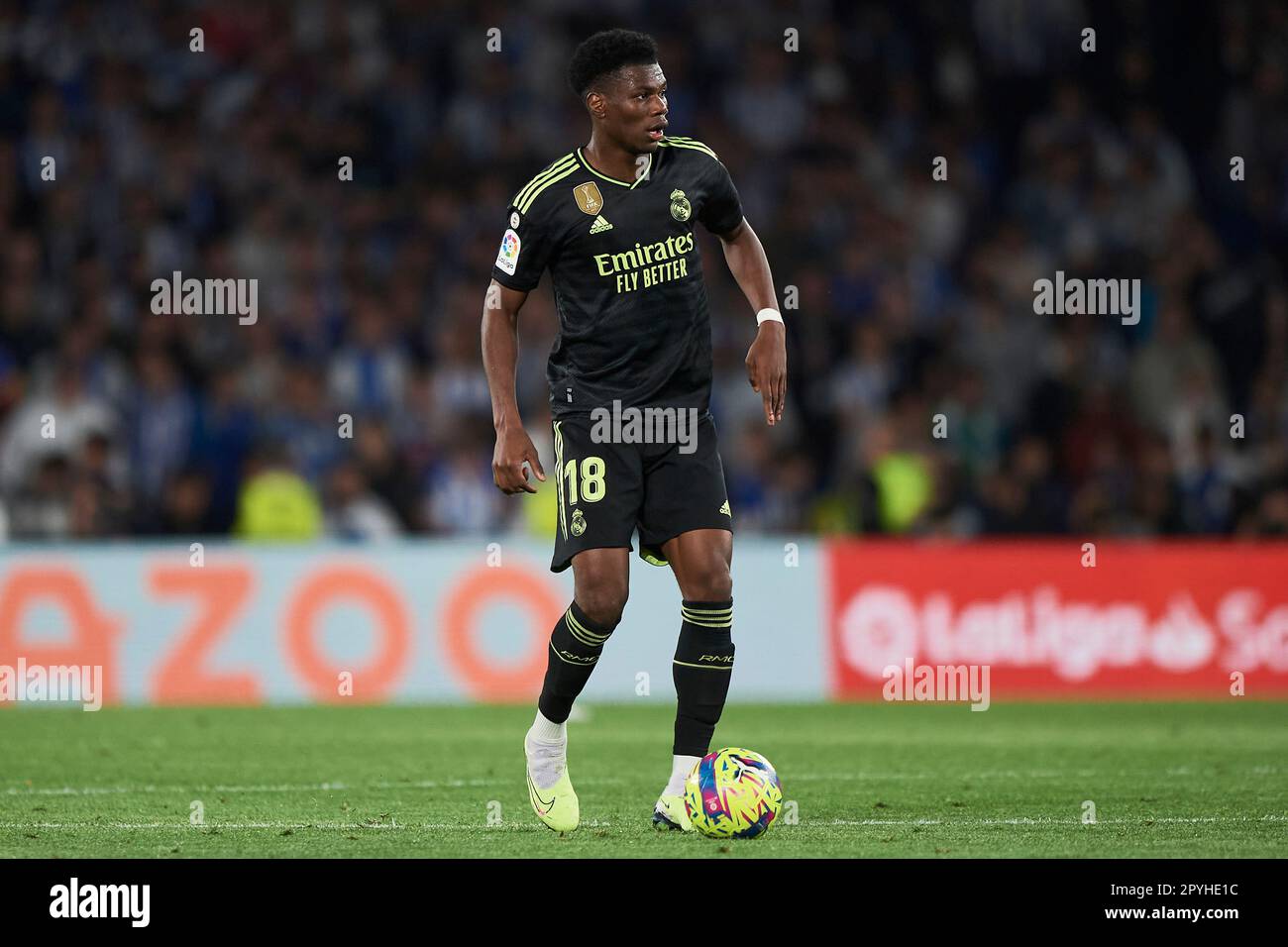 Aurelien Tchouameni of Real Madrid CF in action during the La Liga ...