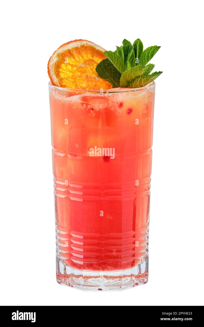 Glass refreshing bloody orange Cut Out Stock Images & Pictures - Alamy