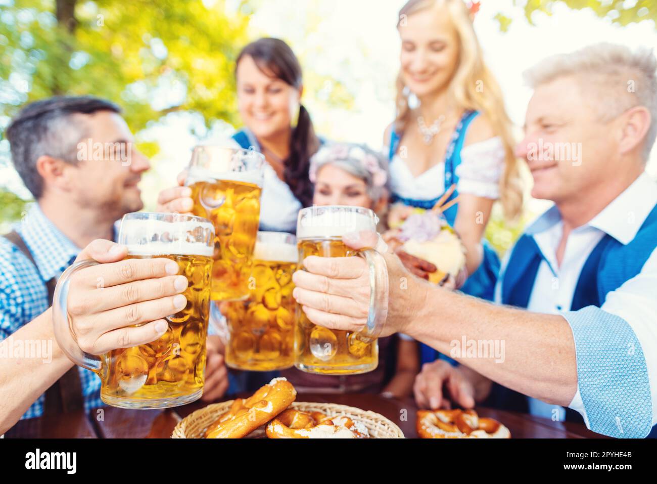Group caucasian friends toasting beer hi-res stock photography and ...