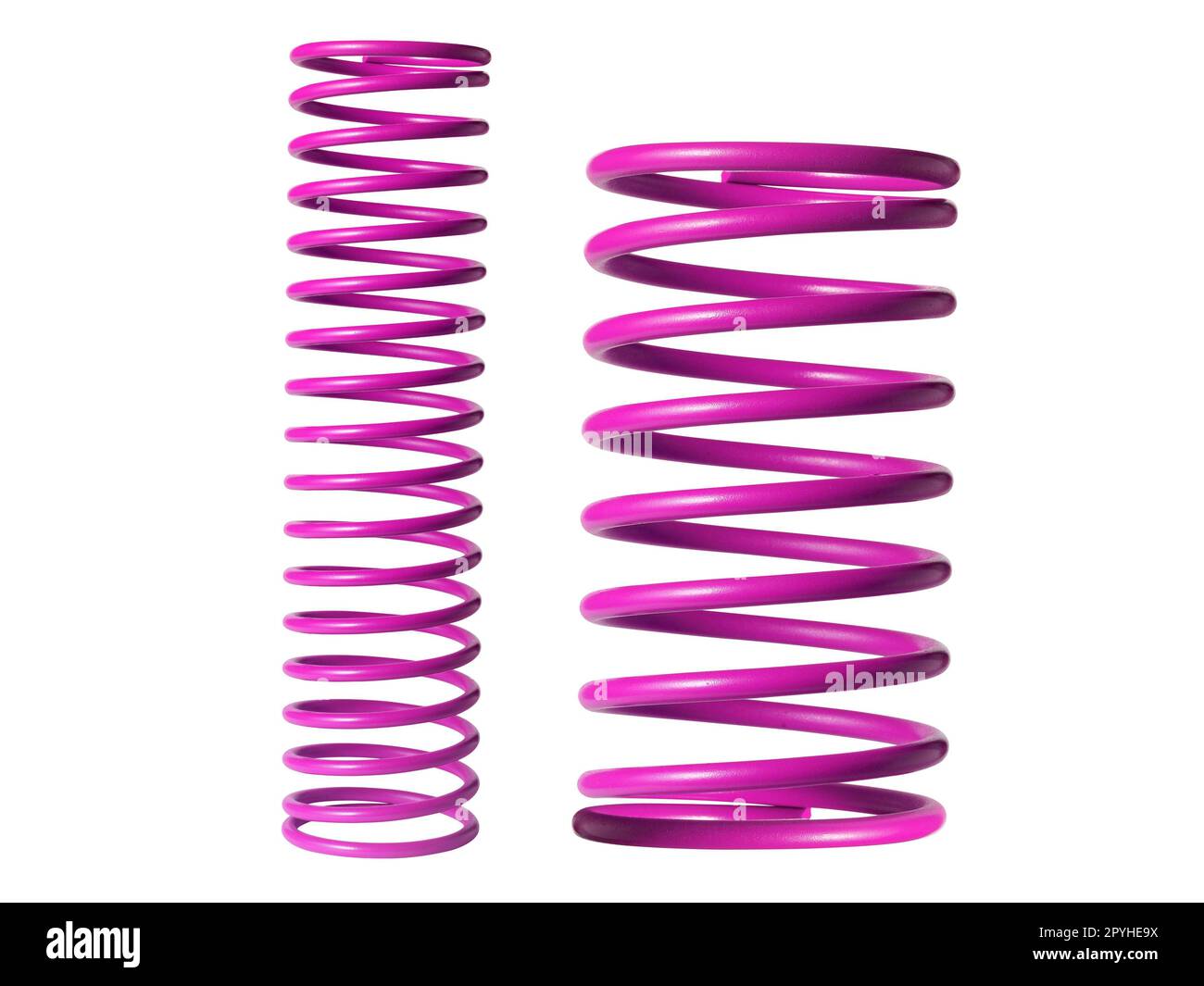 automotive suspension springs on a white background Stock Photo - Alamy