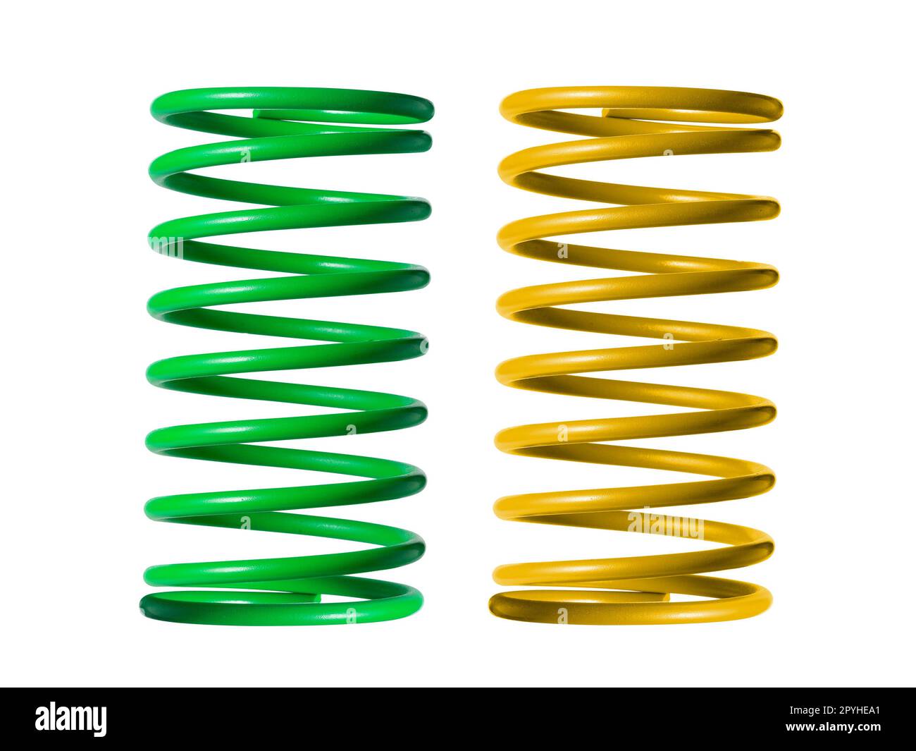 automotive suspension springs on a white background Stock Photo - Alamy