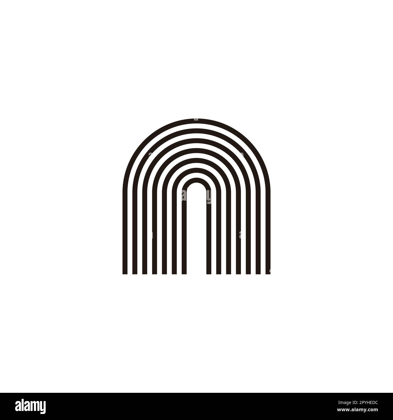 Letter n curve, lines geometric symbol simple logo vector Stock Vector ...