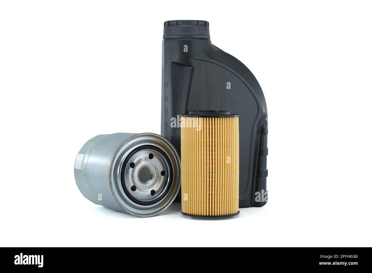 Motor oil and oil filters over white background Stock Photo - Alamy