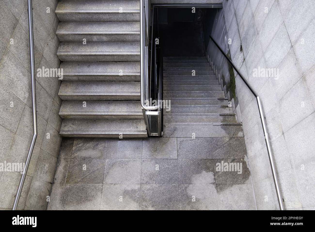 Underground access stairs Stock Photo - Alamy