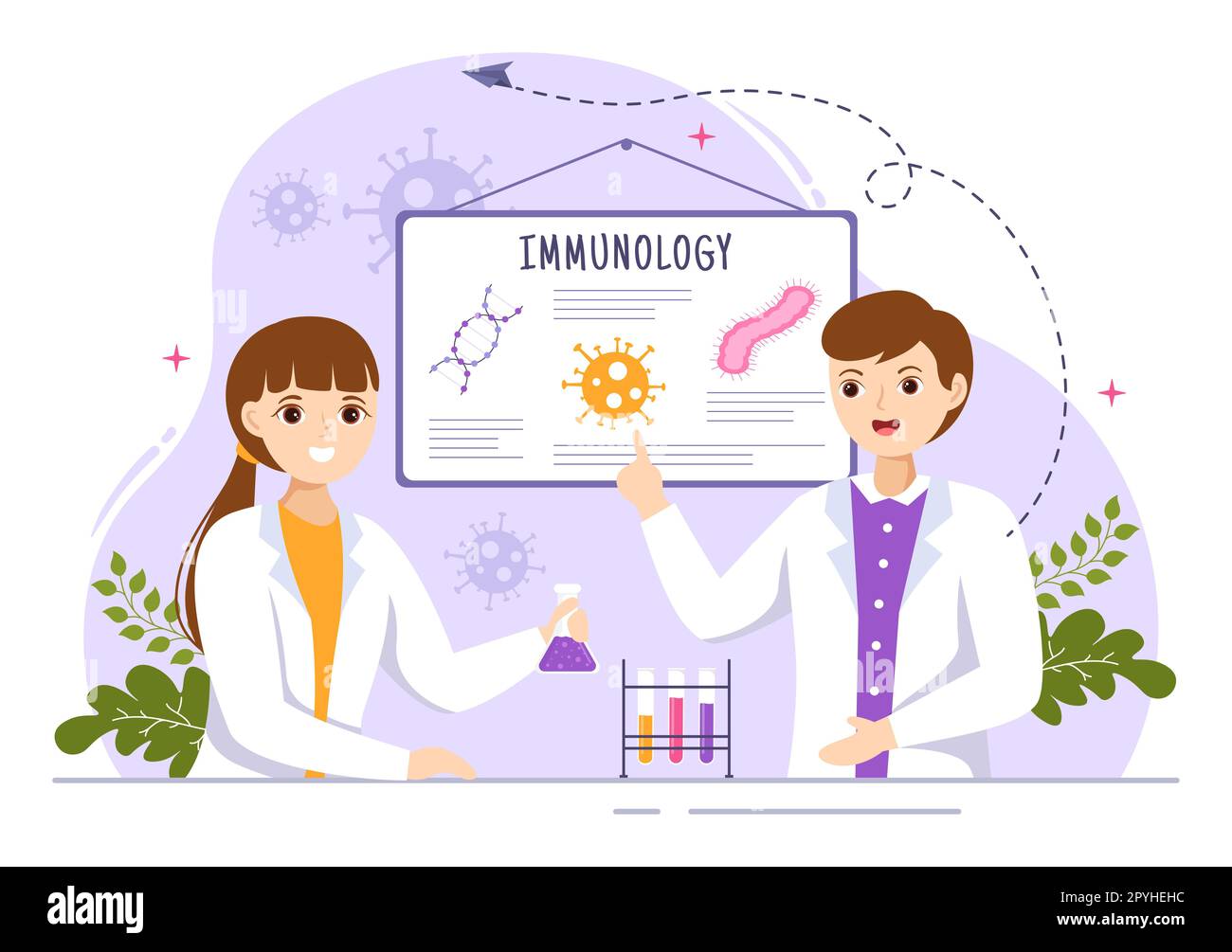 Immunology Illustration with People Immune Protection System Helping to ...