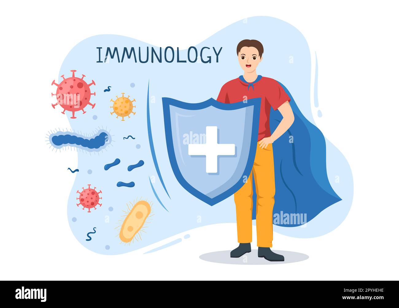 Immunology Illustration with People Immune Protection System Helping to ...