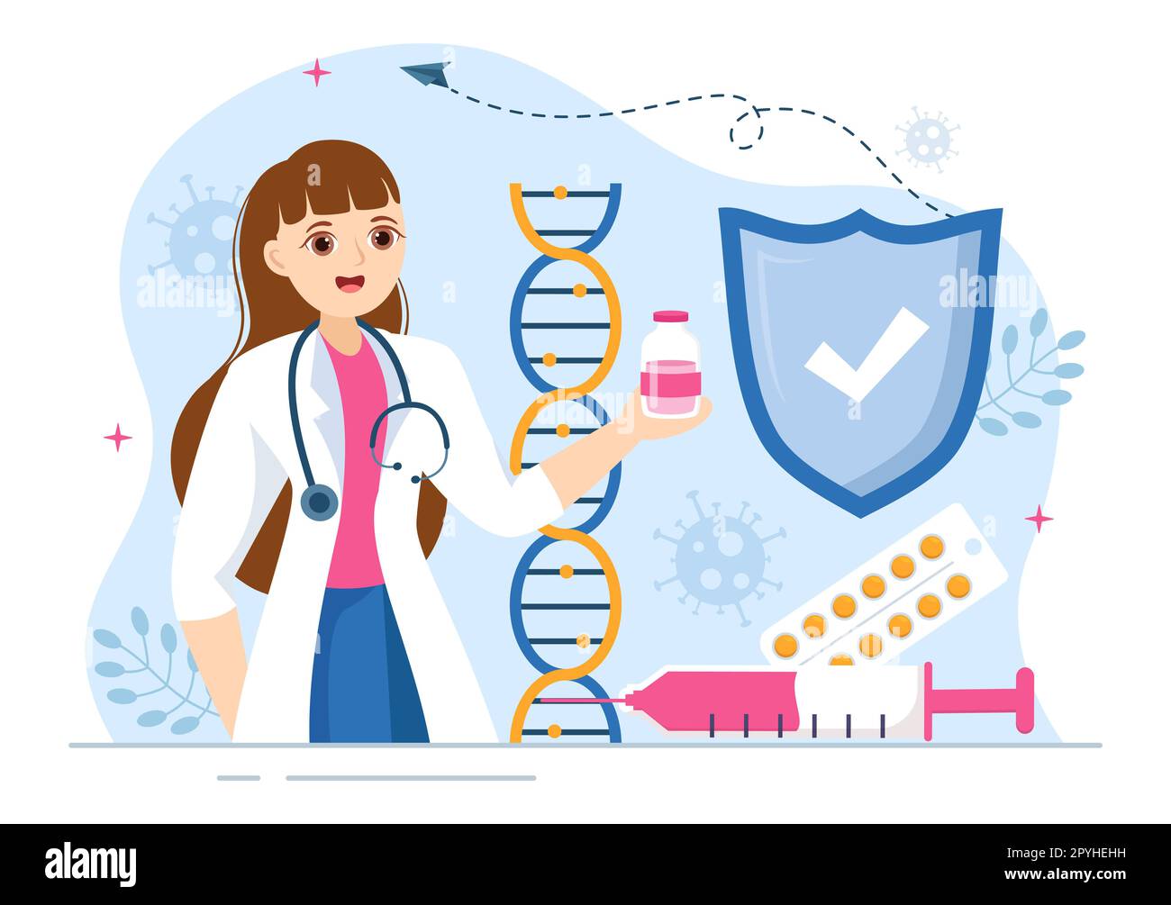 Immunology Illustration with People Immune Protection System Helping to ...