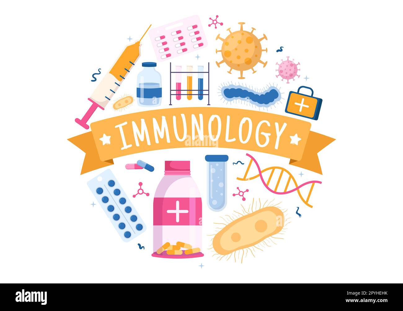 Immunology Illustration with People Immune Protection System Helping to ...