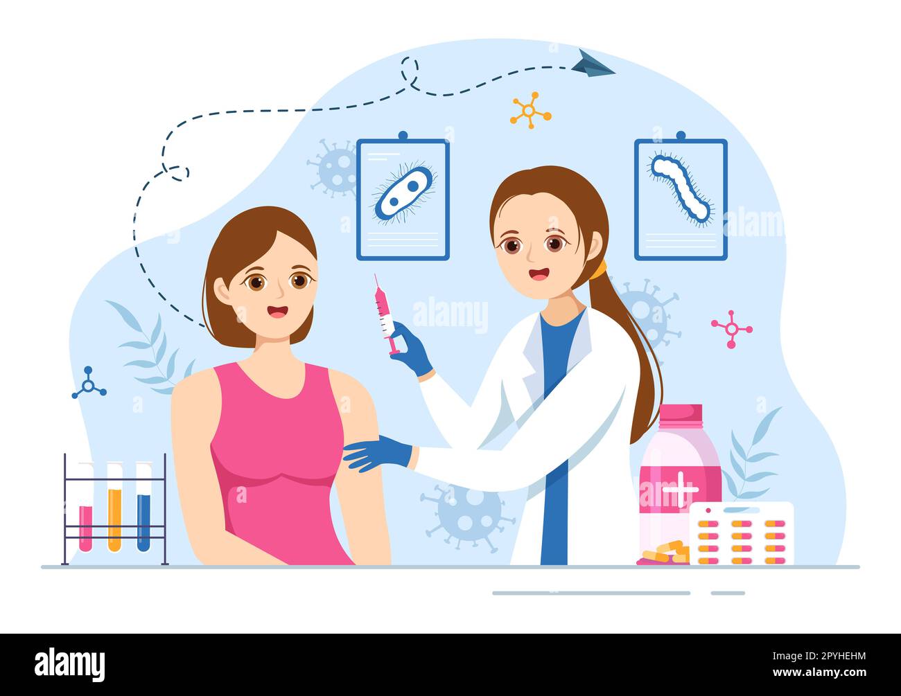 Immunology Illustration with People Immune Protection System Helping to ...