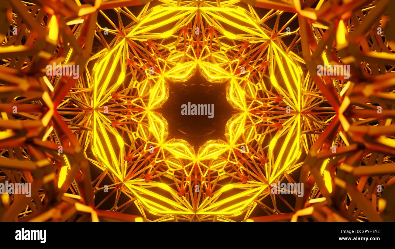 Gold Fractal Geometric Shape Stock Photo - Alamy