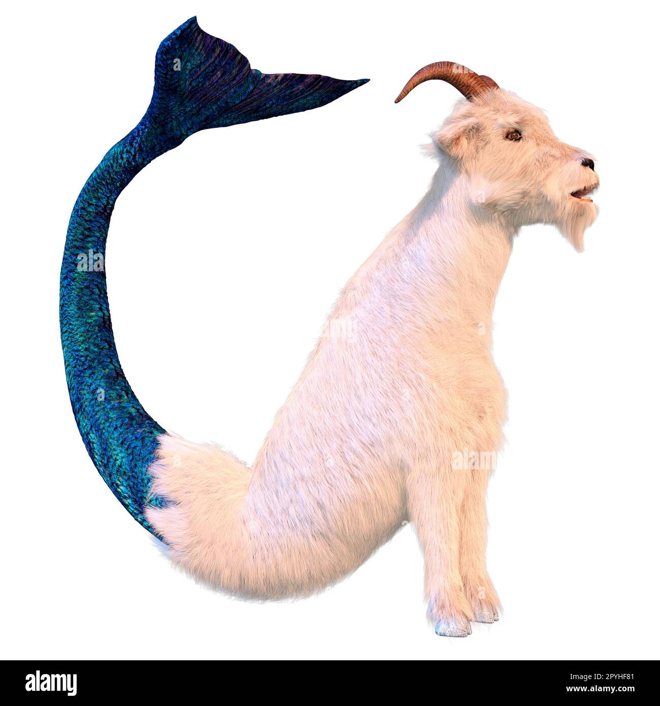3D rendering of a capricorn, the sea goat star isolated on white background Stock Photo - Alamy