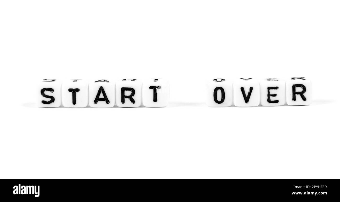 White sign words start Black and White Stock Photos & Images - Alamy