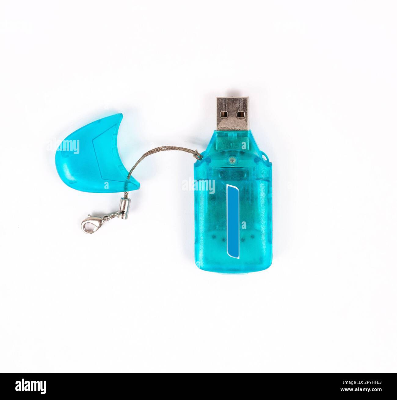 Blue memory card transmitter on white Stock Photo - Alamy