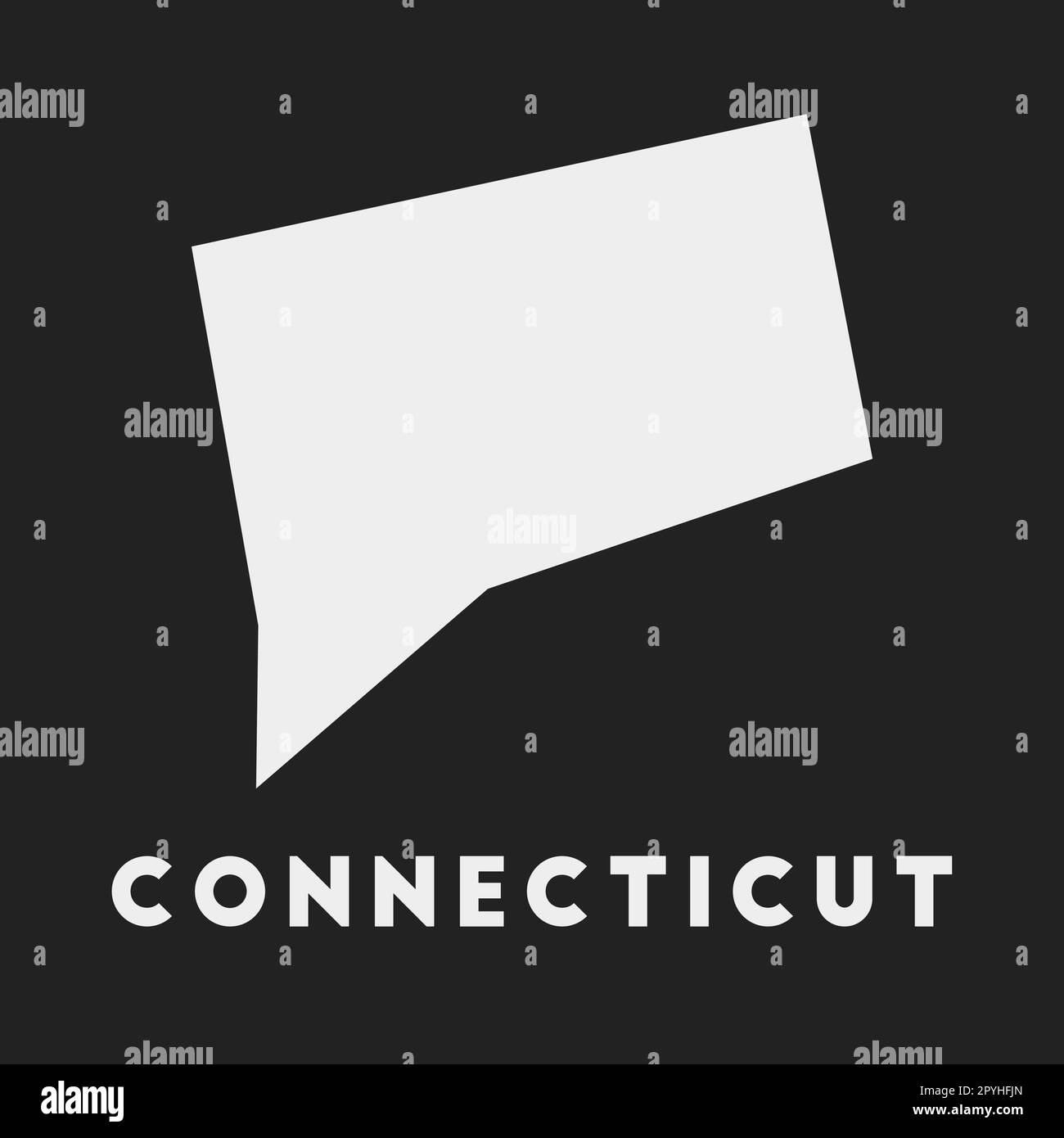 Connecticut icon. US state map on dark background. Stylish Connecticut ...